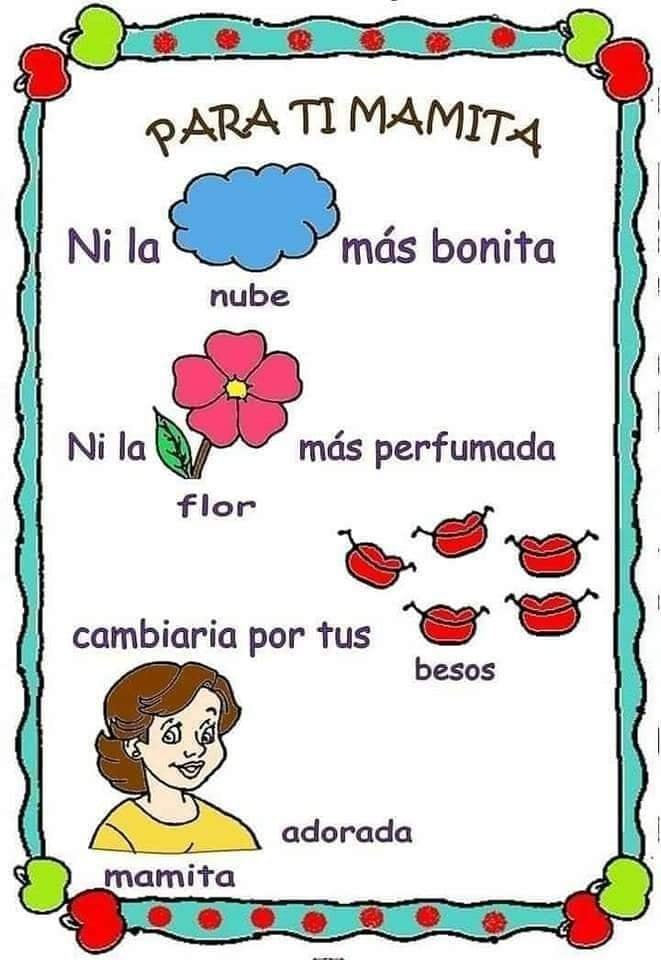 Hermosas Poesías Para Mamá Para Niños 3 4 Y 5 Años Maestras De Inicial