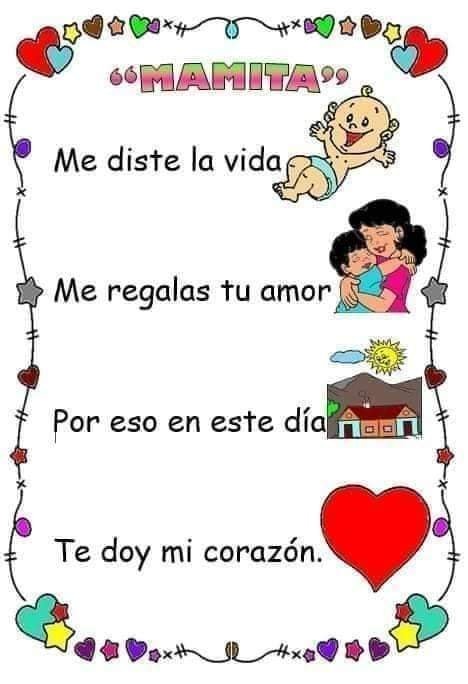 Hermosas Poesías Para Mamá Para Niños 3 4 Y 5 Años Maestras De Inicial
