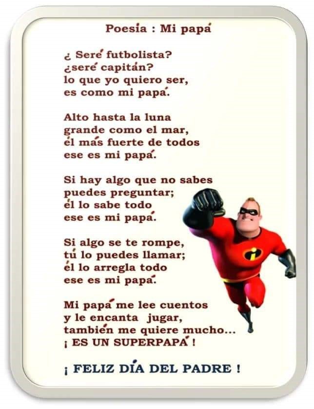 Hermosas Poesías Por El Día De Papá Para Niños De 3 4 Y 5 Años